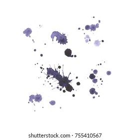 Blue Ink Splatter Background Isolated On: vector de stock (libre de ...