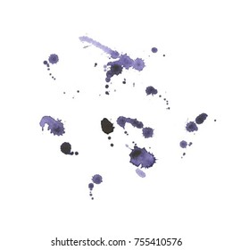 Blue Ink Splatter Background Isolated On: vector de stock (libre de ...