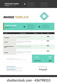 Blue Invoice Template Design Layout Stock Vector (Royalty Free ...