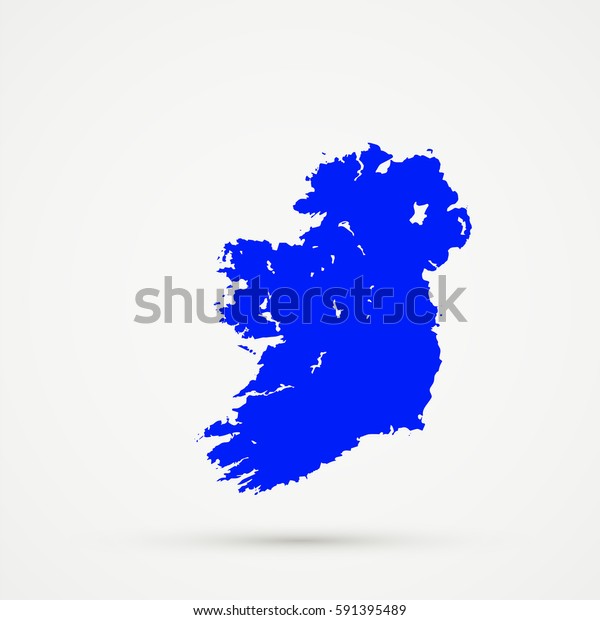 Blue Ireland Map Illustration Stock Vector (Royalty Free) 591395489 ...
