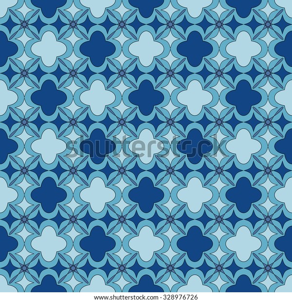 Blue Islamic Pattern Oriental Tartan Texture Stock Vector (Royalty Free ...