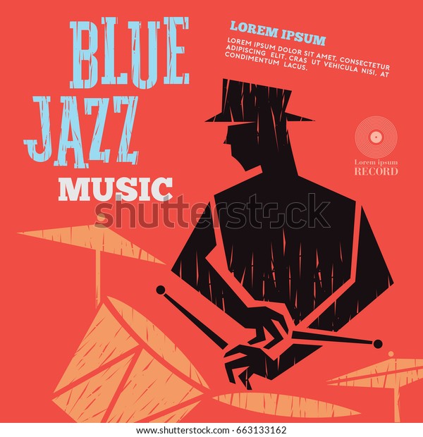 Blue Jazz Music Stock Vector (Royalty Free) 663133162