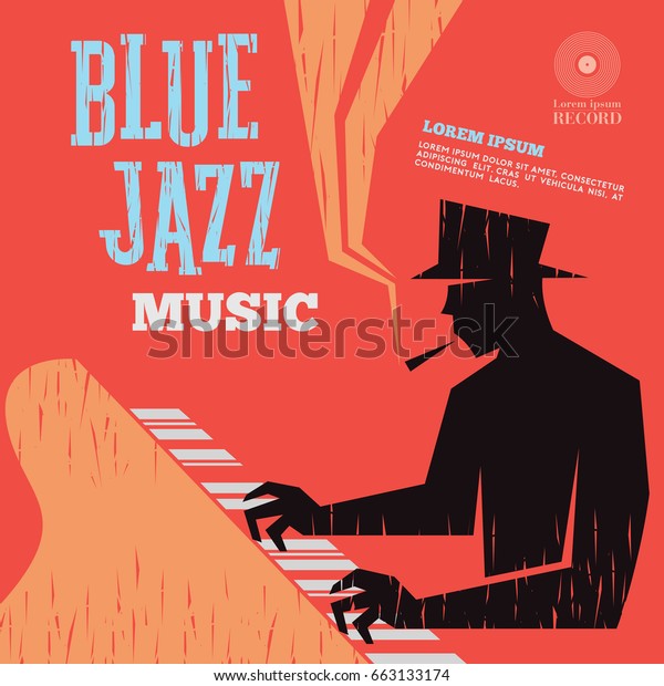 Blue Jazz Music Stock Vector (Royalty Free) 663133174