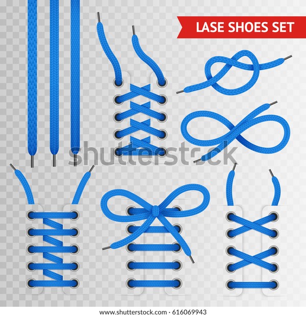 Blue Lace Shoes Icon Set Transparent Stock Vector (Royalty Free ...