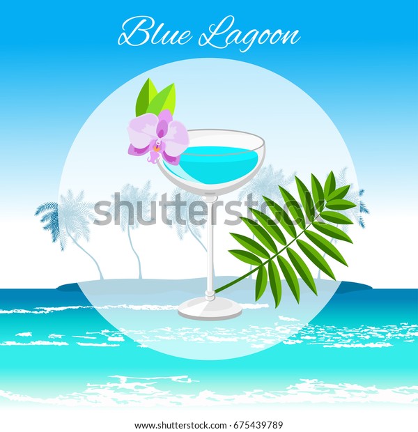 Blue Lagoon Cocktail Vector Cartoon Style Stock Vector (Royalty Free ...