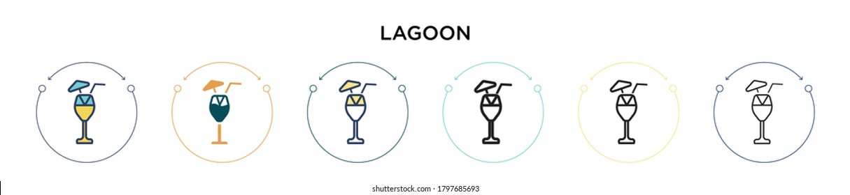 Blue Lagoon Icon Filled Thin Line Stock Vector (Royalty Free ...