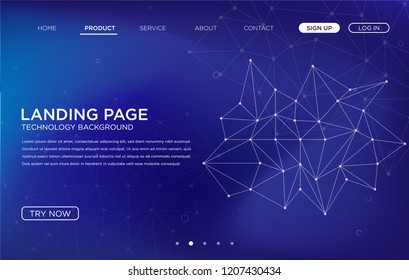 Blue Landing Page Website Background Template Stock Vector (Royalty ...