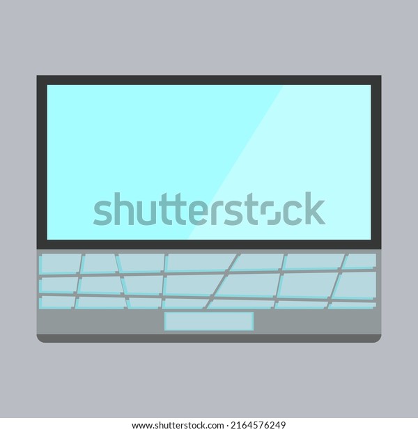 Blue Laptop Shadow On White Background Stock Vector (Royalty Free ...