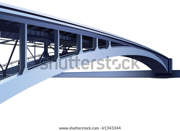 Blue Large Metal Bridge Vector Stock Vector (Royalty Free) 61343344