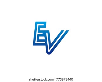 Blue Letter Ev Logo Vector Stock Vector (Royalty Free) 773873440 ...