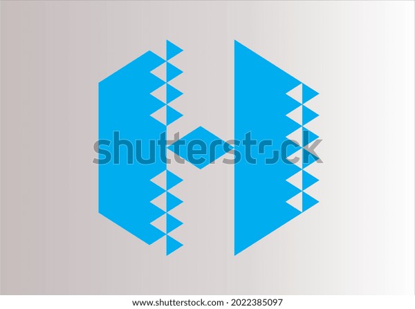 Blue Letter H Unique Logo Stock Vector (Royalty Free) 2022385097 ...