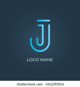 Blue Letter J Logo On Isolated Stock Vector (Royalty Free) 1412295014 ...