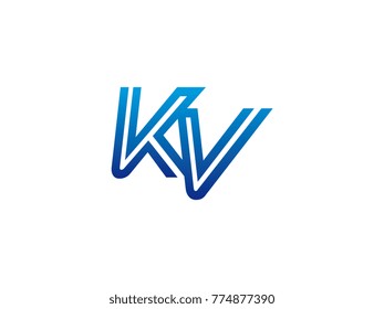 Blue Letter Kv Logo Vector Stock Vector (Royalty Free) 774877390 ...