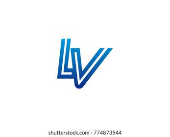 Blue Letter Vi Logo Vector: vector de stock (libre de regalías) 775050343