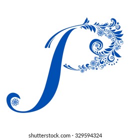 Blue Letter P Isolated On White Stock Vector (Royalty Free) 329594324 ...