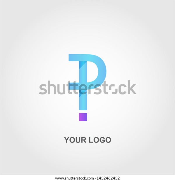 Blue Letter P Logo Gradation Color Stock Vector (Royalty Free ...