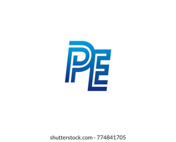 Blue Letter Pe Logo Vector: vector de stock (libre de regalías ...