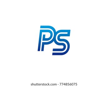Blue Letter Ps Logo Vector: vector de stock (libre de regalías ...