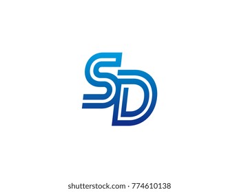 Blue Letter Sd Logo Vector Stock Vector (Royalty Free) 774610138