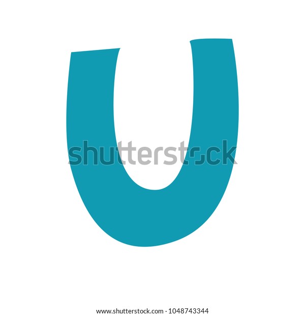 Blue Letter U Cutout Isolated On Stock Vector (Royalty Free) 1048743344 ...