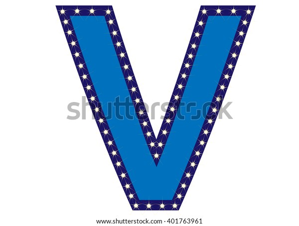 Blue Letter V Light Stock Vector (Royalty Free) 401763961