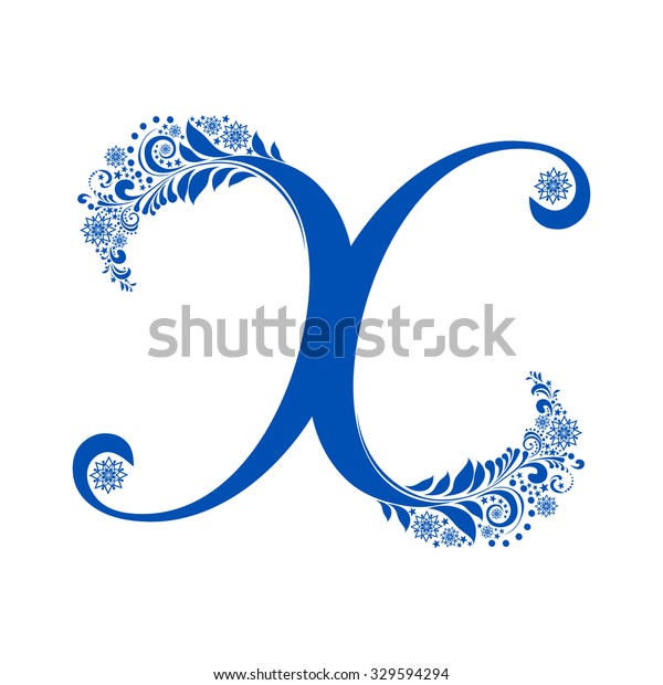 Blue Letter X Isolated On White Stock Vector (Royalty Free) 329594294
