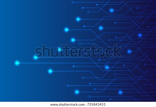 Blue light abstract technology circuit board, Hi-tech digital ...