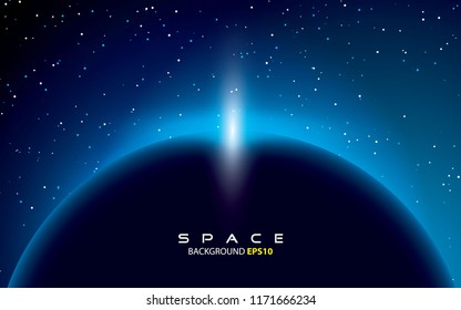 Blue Light Space Background Rising Sun Stock Vector (Royalty Free ...