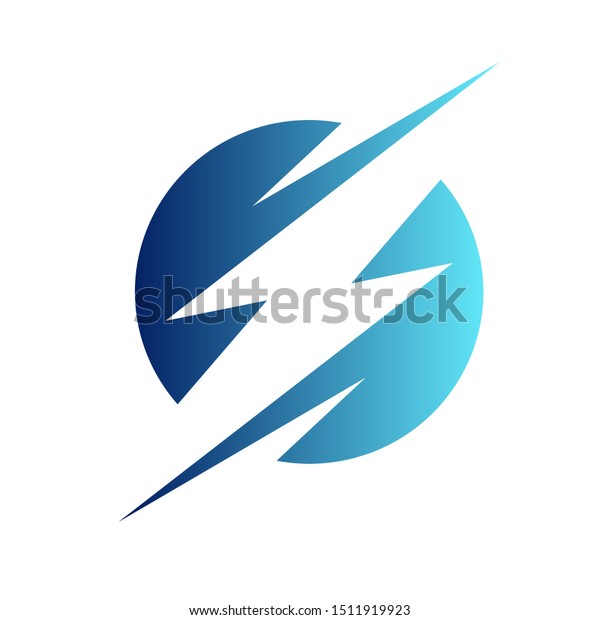 Blue Lightning Logo Flash Energy Stock Vector (Royalty Free) 1511919923 ...