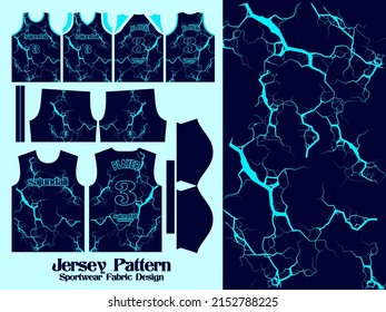 Blue Lightning Style Jersey Pattern Textile Stock Vector (Royalty Free ...
