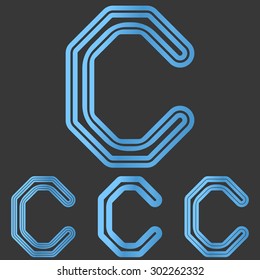 Blue Line C Logo Design Set Stock Vector (Royalty Free) 302262332 ...