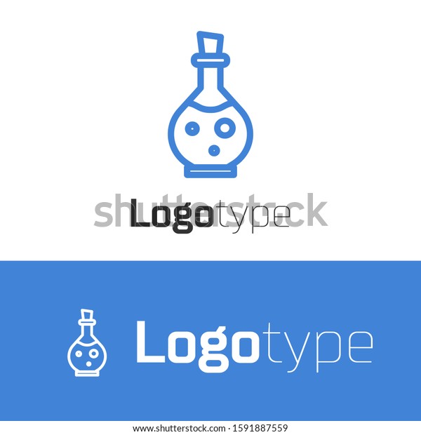 Blue Line Glass Bottle Magic Elixir Stock Vector (Royalty Free) 1591887559