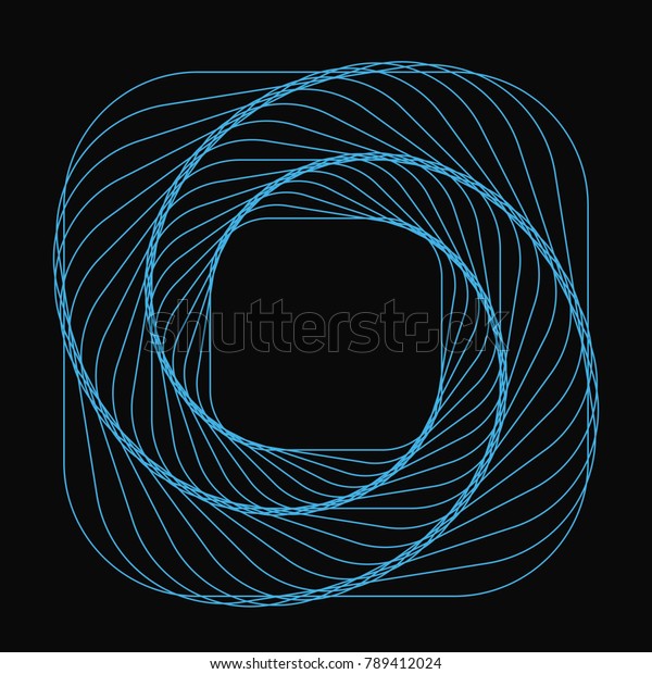 Blue Line Glowing Circular Square Ring Stock Vector (Royalty Free ...