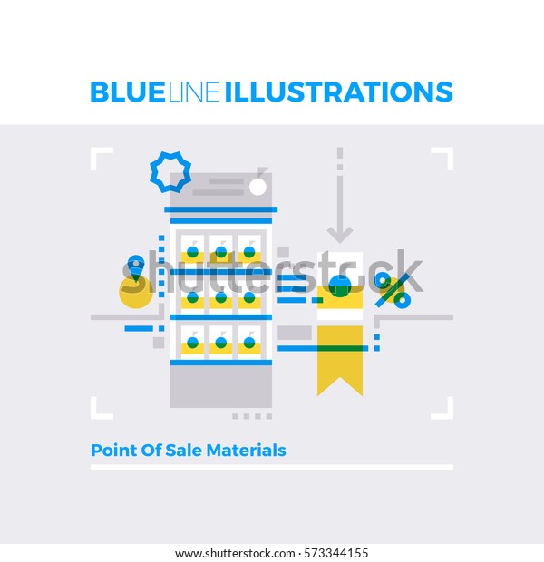 Blue Line Illustration Concept Advertisement Pos Stock Vector (Royalty ...