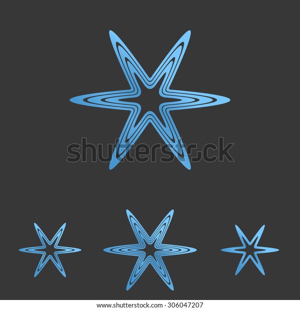 Blue Line Star Logo Design Set Stock Vector (Royalty Free) 306047207 ...