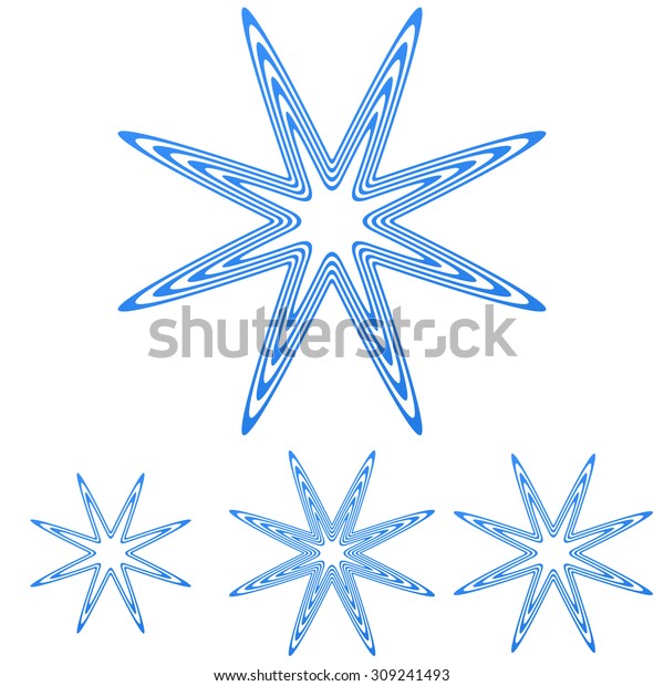 Blue Line Star Logo Design Set Stock Vector (Royalty Free) 309241493 ...