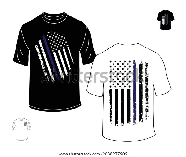 Blue Line Tshirt Design Vector Stock Vector (Royalty Free) 2038977905 ...