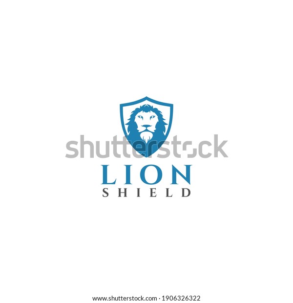Blue Lion Shield Logo Design Vector Stock Vector (Royalty Free ...