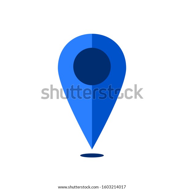 Blue Location Icon Pin Point Map Stock Vector (Royalty Free) 1603214017 ...