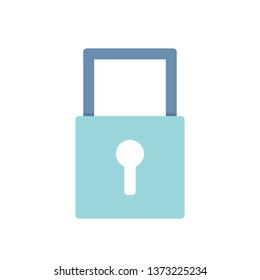 Blue Lock Icon White Background Stock Vector (Royalty Free) 1373225234 ...