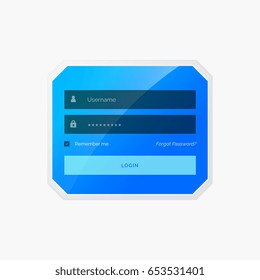Blue Login Form Template Design Vector: Vector có sẵn (miễn phí bản ...