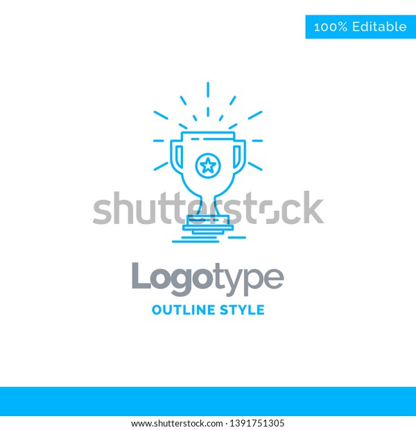 Blue Logo Design Award Trophy Prize Stock Vector (Royalty Free ...