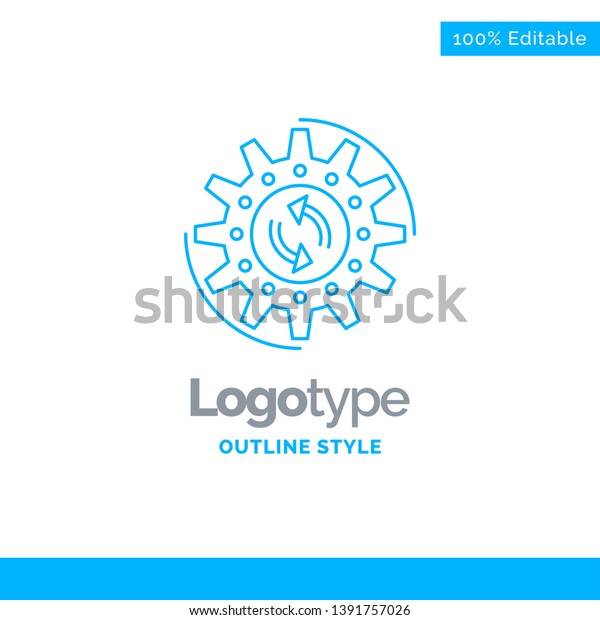 Blue Logo Design Management Process Production Stock Vector (Royalty ...