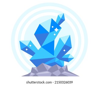 Blue Magic Crystal Geometric Shape Precious Stock Vector (Royalty Free ...