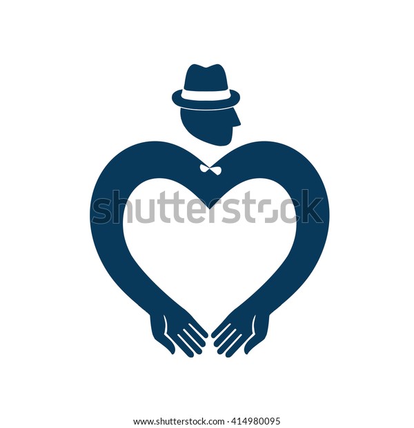 Blue Male Icon Man Vector Heart Stock Vector (Royalty Free) 414980095 ...
