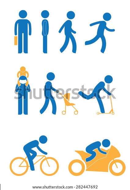 Blue Man Icon Various Actions Stock Vector (Royalty Free) 282447692 ...