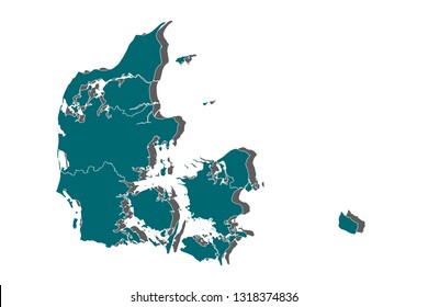 Blue Map Denmark Blue Gradient Denmark Stock Vector (Royalty Free ...