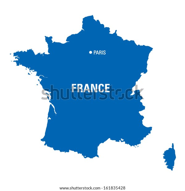 Blue Map France Stock Vector (Royalty Free) 161835428 | Shutterstock