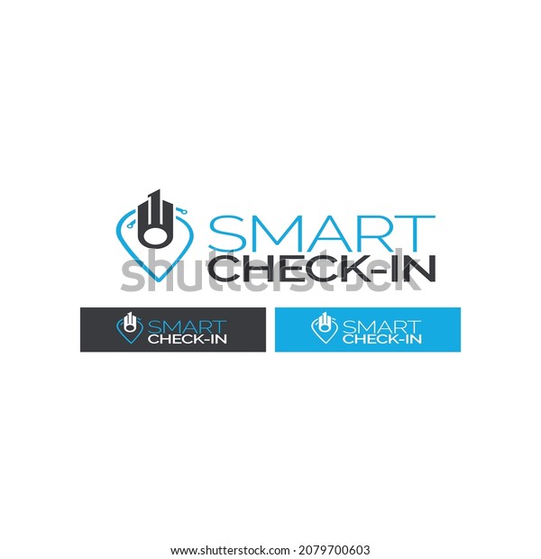 Blue Map Smart Icon Checkin Symbol Stock Vector (Royalty Free ...
