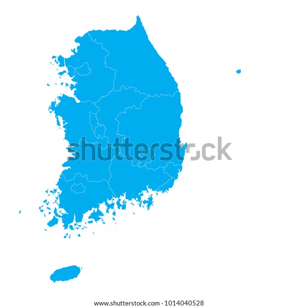 Blue Map South Korea 스톡 벡터(로열티 프리) 1014040528